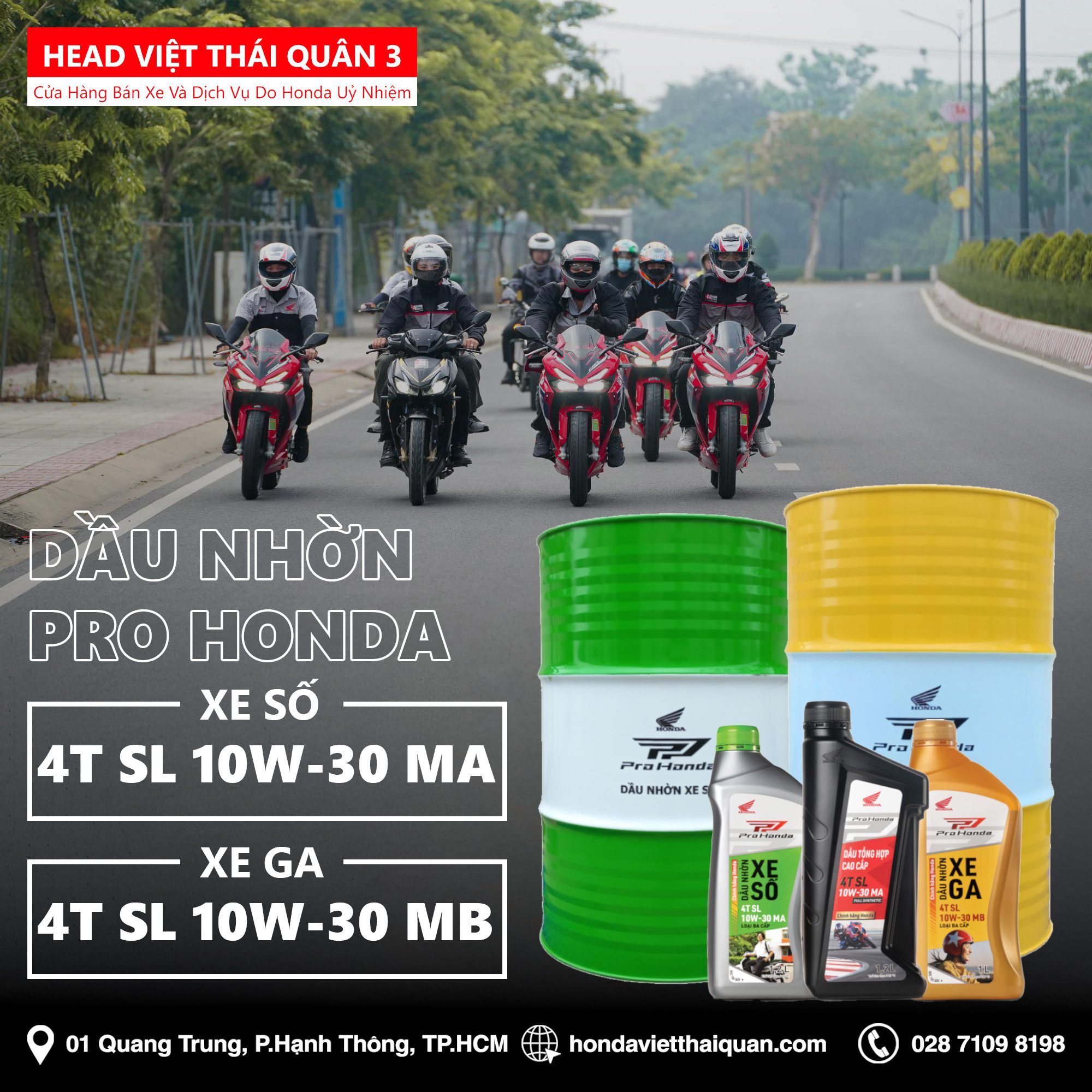 Dầu nhờn PRO Honda chính hãng tại Việt Thái Quân 3 - Honda Việt Thái Quân 3